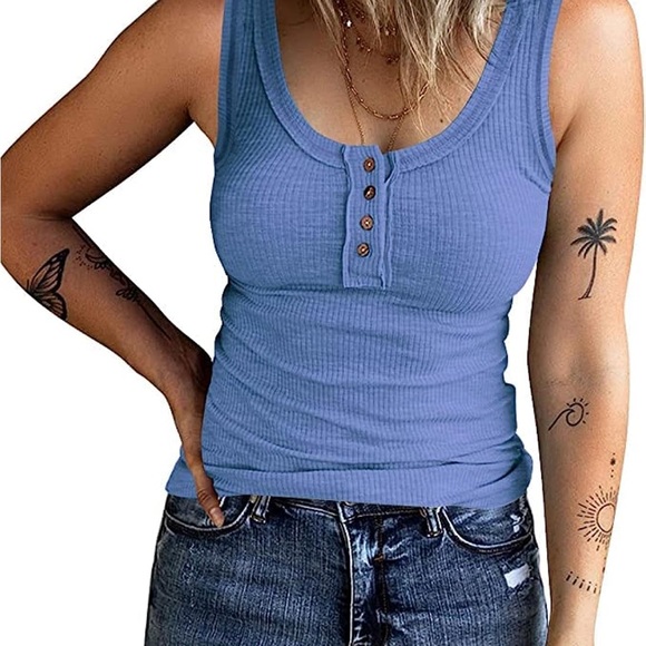 Tops | Henley Ribbed Tank Tops | Poshmark